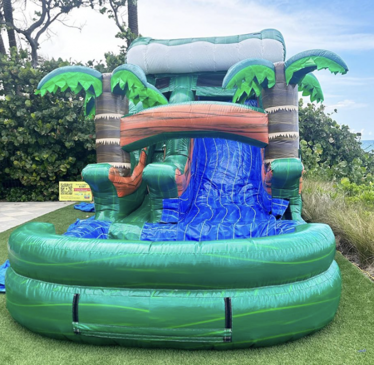 ( 15 FT Tall ) Tropical Water or Dry Slide - Happy & fun LLC North Miami FL
