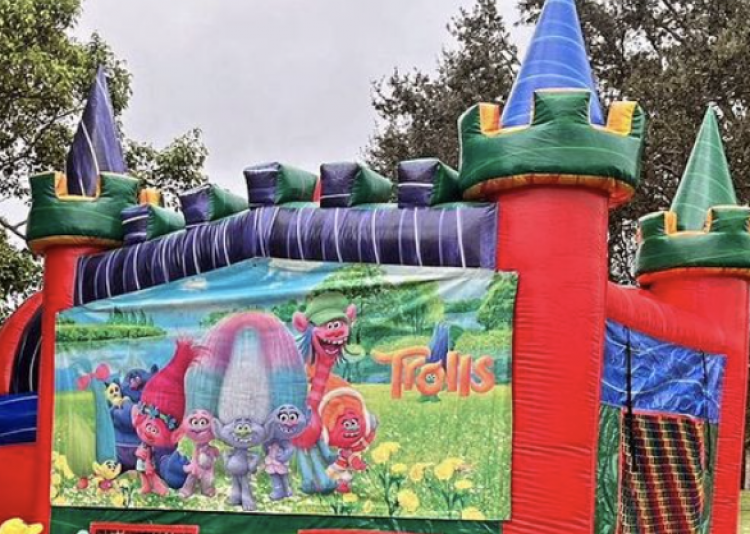 Trolls Banner for Bounce House - Happy & fun LLC North Miami FL
