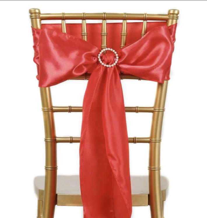 Red Satin Chair Sashes - Happy & fun LLC North Miami FL