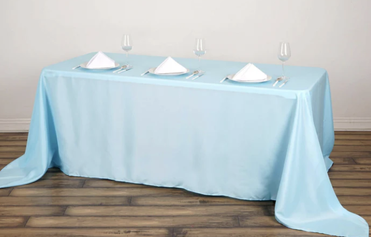 Light blue Rectangular Tablecloth - Happy & fun LLC North Miami FL